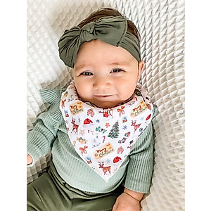 DiaperSquad's 10-Pack Baby Bibs for Drooling and Teething, Bibs for Boys, Baby Girl - Solid Cotton Baby Drool Bibs (Holiday)