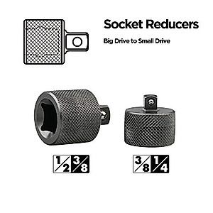 KAIFNT K351 Low Profile Impact Socket Adapter and Reducer Set, Chrome-Moly Steel, 5-Piece