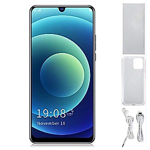 ariarly Unlocked Smartphone, IP12 PRO + 6.26in Screen Android Cellphone with Face Recognition, Dual Card Dual Standby Mobile Phone,128GB of Expandable Storage, Black