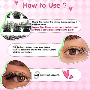 Self Adhesive Eyelashes Lash Clusters DIY Eyelash Extensions 48pcs Self Adhesive Individual Lash Extensions CD Curl Eyelash Clusters Lashes