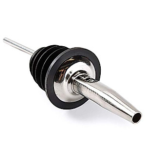 Bartender Gear Stainless Steel Pour Spouts Medium Free Flow Classic Pourers with Dust Cap Covers [pack of 12]