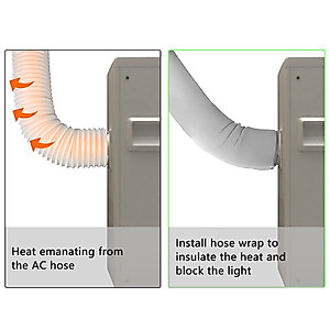 LBG Products Portable Air Conditioner Hose Cover Wrap, Insulated Hose Cover, Fit AC Exhaust Hose Up to 5.9" Diameter, 59" Length, Gray