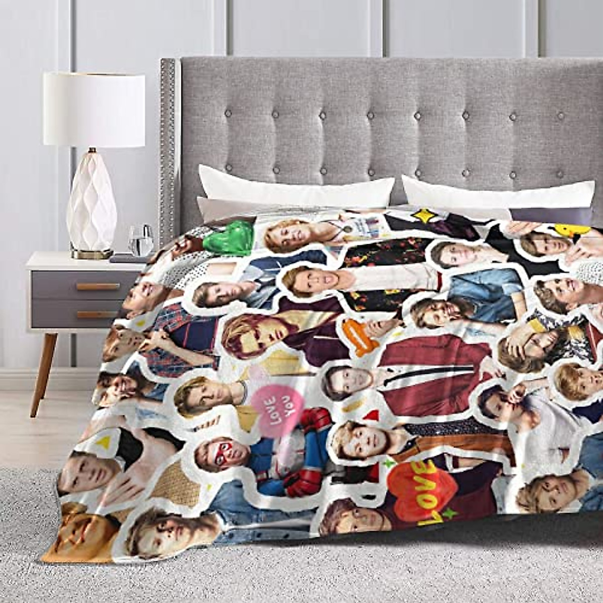 Blanket Jace Norman Soft and Comfortable Warm Fleece Blanket for Sofa,Office Bed car Camp Couch Cozy Plush Throw Blankets Beach Blankets