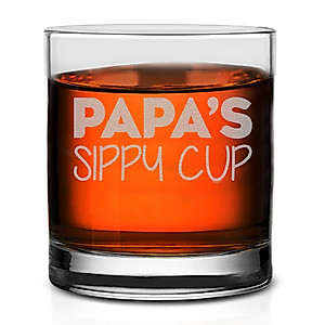 Veracco Papa's Sippy Cup Whiskey Glass Dads Cool Legend Gag First Father's Gifts (Clear, Glass)
