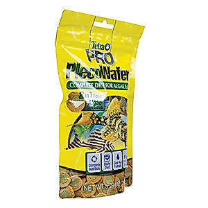Tetra PRO PlecoWafers 5.29 Ounces, Nutritionally Balanced Vegetarian Fish Food for Bottom Feeders, Concentrated Algae Center