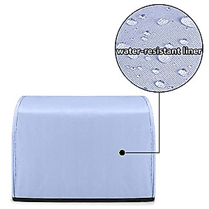 Yarwo Dust Cover with Pockets Compatible with Ninja Foodi Grill, Heavy Duty Nylon Cover with Wipe Clean Liner, Gray with Arrow