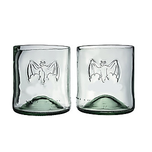 Bacardi Rum Reclaimed Bottles Glassware Barware Drinkware Old Fashioned Glasses Gift Set