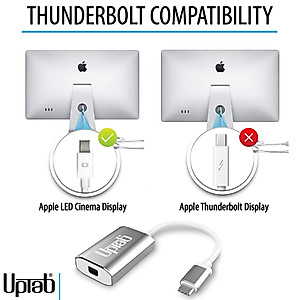 UPTab USB C to Mini DisplayPort Adapter UPTab (4K@60Hz) USB-C/Thunderbolt 3 to MDP Adapter with Power Port for New M2 MacBook Pro/Air, iPad Pro, Mac Mini M1/M2, iMac and More (Silver)