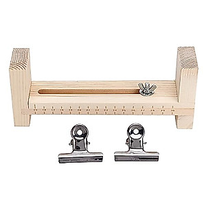 Horoper Wood Bracelet Jig U Shape Clear Scale Bracelet Jig Kit, DIY Hand Knitting Bracelet Jig Free Size Length Wooden Jig Bracelet Maker Holder with 2 Clips Bracelet Braiding Tool