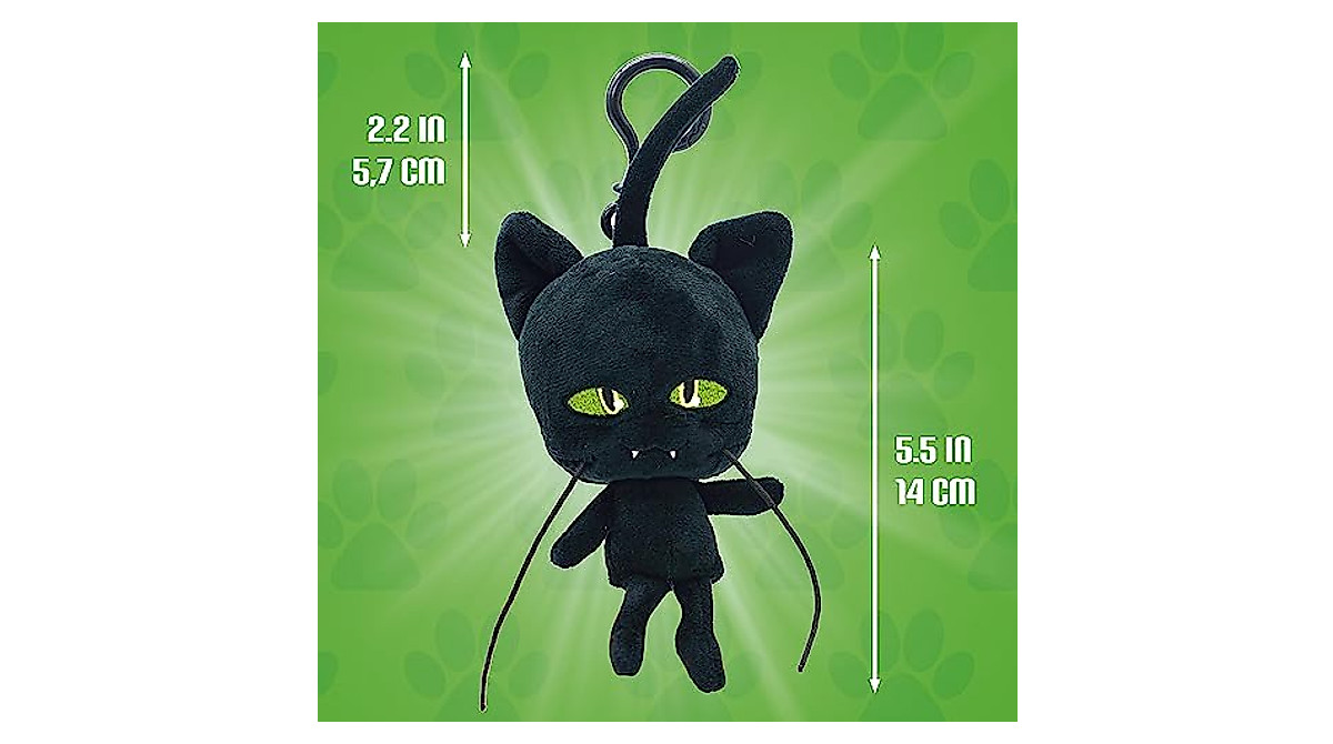 Miraculous Plagg Plush Clip-On Toy - 5-Inch Lifesize Collectible