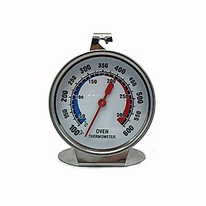 Extra Large Dial Oven Thermometer Clear Large Number Easy-to-Read Oven Thermometer with Hook and Panel Base Hang or Stand in Oven