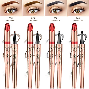 Anifer Liquid Microblading Smoke Gray Eyebrow Pencil. - Waterproof, Long-Lasting, Natural, 4-Point Fork-Tip Eyebrow Pen（Smoke Gray 3#）