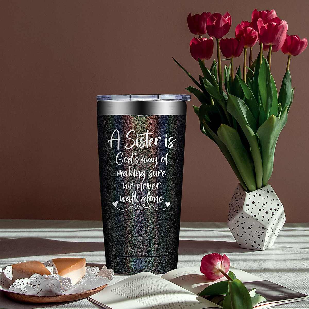 DOEARTE Sister Gifts from Sisters - Sister Birthday Gift Ideas - Christmas, Mothers Day Gifts for Sister, Big Sister, Little Sister - 20oz Sister Tumbler