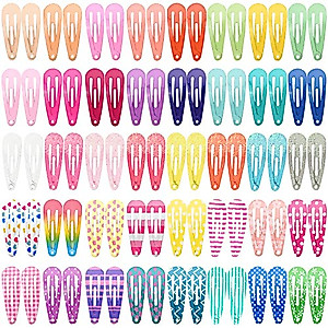Toddler Hair Clips, Funtopia 80 Pcs (1.2 Inch, 3cm) Cute Mini Snap Hair Clips for Baby Girls Kids, Colorful Small Snap Barrettes Metal Hair Clips for Fine Hair