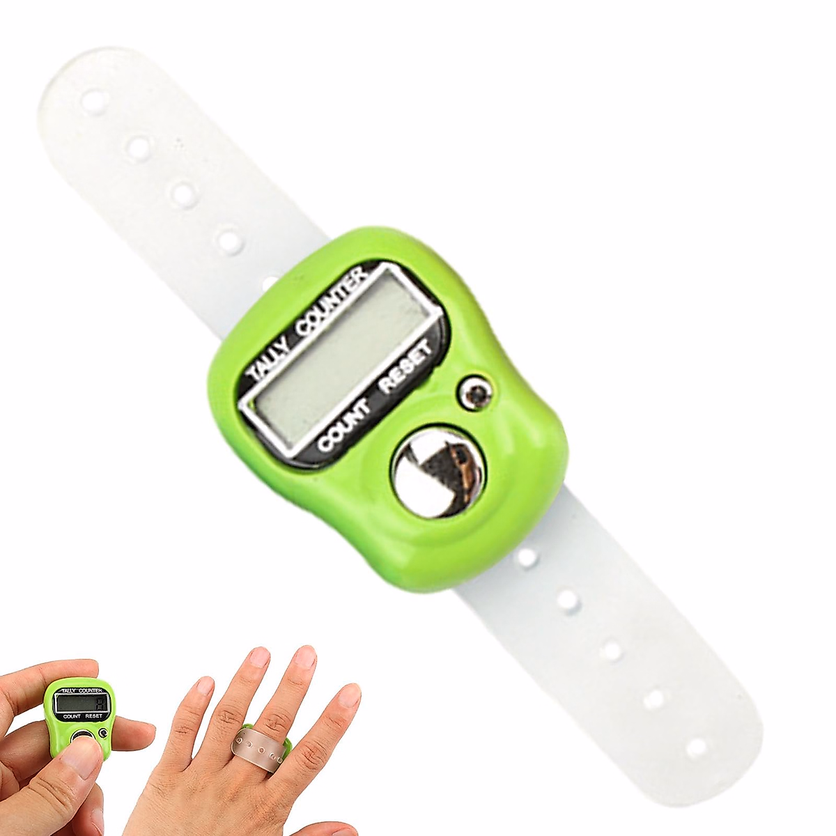 Kumprohu Click Counter | Finger Tally Counter with Digital Display - Portable Number Clicker Counter for Golf, Adjustable Resettable Finger Tally Counter for Lap Crochet Coaching