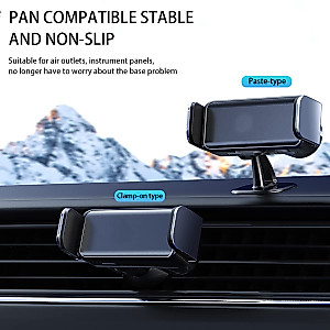 Car Electric Induction Mobile Phone Holder, 360° Degree Cell Phone Mount for Air Vent or Dashboard, Auto Interior Smartphone Stand Bracket Universal for iPhone, Samsung, and More (For Dashboard)