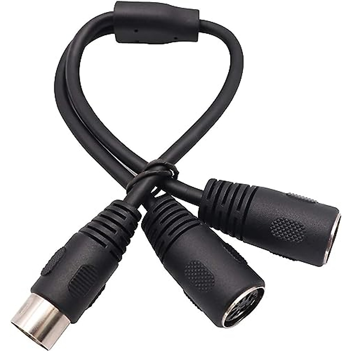 zdyCGTime 7 Pin Din Splitter Cable,DIN 7-Pin Splitter Y Adapter MIDI Cable 7- Pin Plug Male to 2 DIN Female Jack Adapter Y Lead for Bang Olufsen Naim Quad Stereo Systems (30cm/1ft) (7pin)