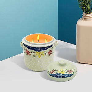 Witcreate Outdoor Indoor Large Citronella Candle, 20OZ, Coarse Pottery Container, Patio, Camping