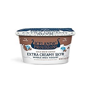 Icelandic Provisions, Coffee Cold Brew Extra Creamy Skyr Yogurt, 4.4 Ounce