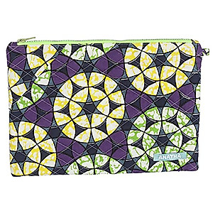 ANATHA 100% COTTON PRINTED CLUTCH/POUCH AND AFRICAN PRINT EYE MASK WITH LINING AND ZIPPER FASTENER - AFRICAN HAND PRINT FABRIC USED, Multicolour