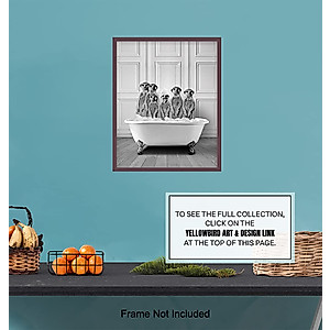 Bathroom Wall Decor - Funny Bathroom Decor - Bathroom Wall Art - Meerkat Bathroom Decorations Pictures - Bath Wall Decor - Modern Bathroom Accessories - Guest Bathroom - Restroom Sign - Powder Room