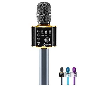M37 - Bluetooth Karaoke Microphone Wireless - Bluetooth Microphone Wireless - Wireless Microphone Karaoke - Microphone for Kids - Carpool car Karaoke Microphones with Speaker - Karaoke mic