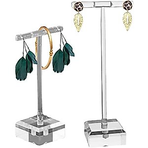 MILEVO Earrings,eardrop,dangler,Jewelry T Bar - Small Acrylic Earring Tree Stand | Earring Display for Selling Jewelry, Earring T Stand Jewelry Display, Stud Earring Holder Stand
