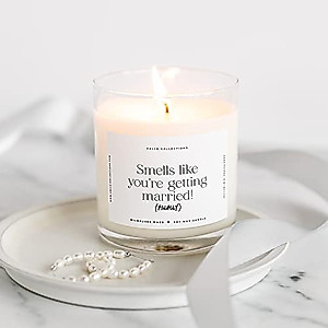 Engagement Candle, Smells Like You’re Getting Married, Finally, Lavender Lemongrass Handmade Scent, 100% Natural Soy Wax Blend, 75 Hr Burn, Gift for Her, Couples, Elope Party, Friends, USA Made