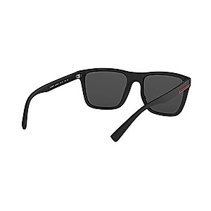 A|X ARMANI EXCHANGE Men's AX4080S Square Sunglasses, Matte Black/Light Grey Mirrored/Black, 57 mm