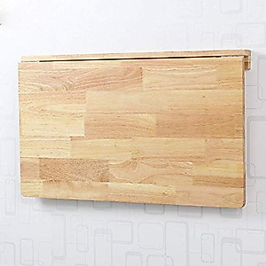 PIBM Stylish Simplicity Shelf Wall Mounted Floating Rack Solid Wood Computer Desk Table Dining Againstfoldable,3 Sizes, Wood , 100x50x29cm