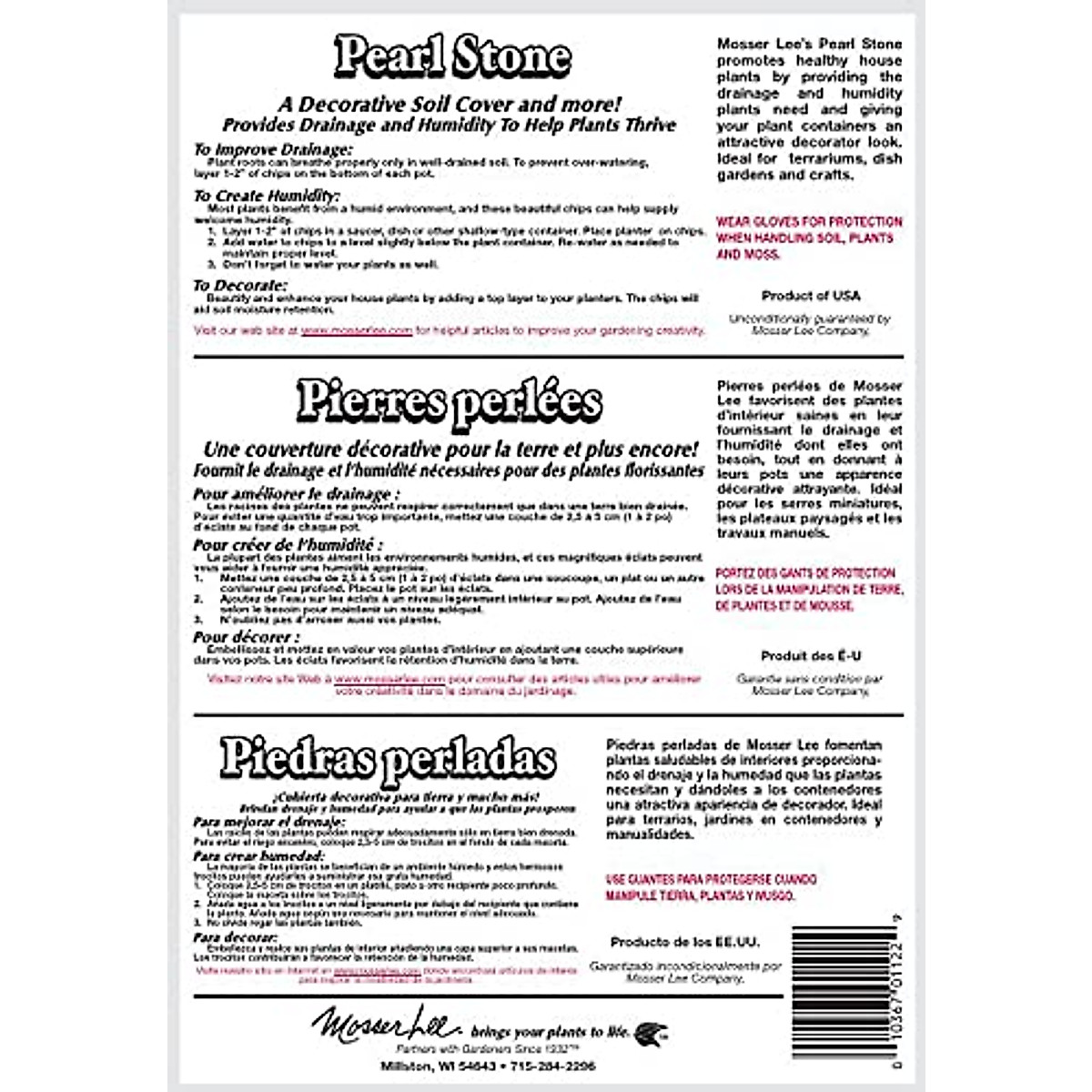 Mosser Lee ML1122 Pearl Stone Soil Cover, 5 lb.