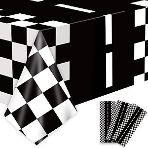 3pcs Race Car Birthday Party Supplies Two Fast Birthday Decorations Racing Checkered Flag Plastic Tablecloth Table Cover for Boys Two Fast Birthday Baby Shower Decor