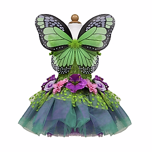 Great Pretenders Fairy Blooms Deluxe Dress with Wings, Green, Medium