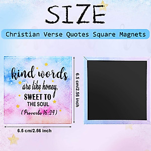 Weewooday 12 Pieces Christian Magnets Inspirational Refrigerator Magnets Verse Square Motivational Fridge Magnets Bible Verses Scripture Quotes Magnet for Locker Fridge Supplies