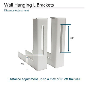 Elite Screens 6" White Projector Screen L-Brackets, Single Metal Welded Construction, Wall or Ceiling Mount - Includes Hooks and Hardware, Model: ZVMAXLB6-W