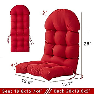 Enipate Adirondack Chair Cushions Set of 4, Weather Resistant Patio Chair Cushion for Adirondack, Thicken Outdoor Seat Pads High Back Rocking Chair Cushion