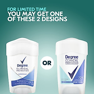 Degree Clinical Protection Antiperspirant Deodorant 72-Hour Sweat & Odor Protection Shower Clean Antiperspirant for Women 1.7 oz