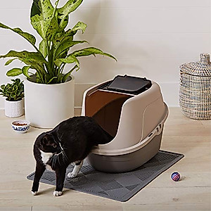 Amazon Basics No-Mess Hooded Cat Litter Box, Large, Multicolor, 24 in x 18 in x 17 in