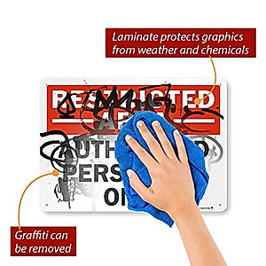 SmartSign 10 x 14 inch “Restricted Area - Authorized Personnel Only” Metal Sign, 40 mil Laminated Rustproof Aluminum, Red, Black and White