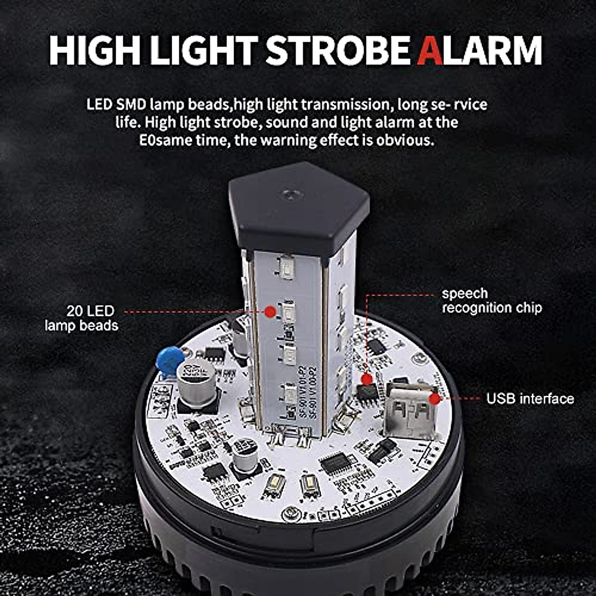 SF-513 (DC 12V~24V) Industrial Sound and Light Alarm Emergency Warning Light Outdoor Waterproof Alarm Horn Siren Safety Voice Strobe Flash 120dB Waterproof… (AC 220V)