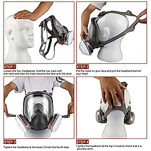 LZLLHX Full Face Respirator Mask Set- Gas Cover Organic Vapor Mask and Anti-fog,dust-proof Face Cover,Protection for for painting, Chemistry, Woodworking ，Machine Polishing, Welding, Paint spary