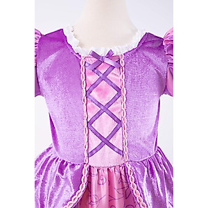 Little Adventures Rapunzel Princess Dress Up Costume (Medium Age 3-5) - Machine Washable Child Pretend Play and Party Dress with No Glitter