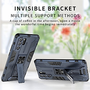 Asuwish Phone Case for Huawei P30 Pro with Tempered Glass Screen Protector Cover and Slim Stand Hybrid Rugged Magnetic Back Film Cell Mobile Accessories Hawaii P30Pro P 30 Pro30 Women Men Blue