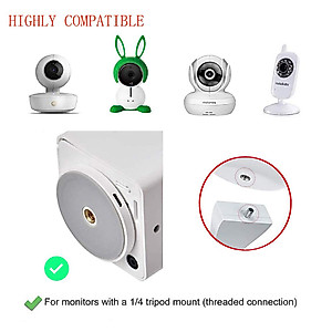 Baby Monitor Mount Shelf, Eoncore 360 Degree Infant Baby Camera Holder with 1/4 Threaded Hole Compatible with Arlo, Motorola, HelloBaby and Most Univeral Monitor Camera No Sticking No Drilling (White)