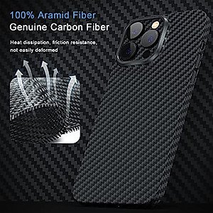 memumi Real Aramid Fiber for iPhone 14 Pro Max 6.7" Case, Sturdy Durable Carbon 0.5 mm Slim Fit for iPhone 14 Pro Max Carbon Fiber Thin Case [ Aramid Fiber] with Military-Grade Drop Protection Black