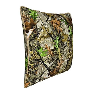 Augenstern Zippered Pillow Protectors Cover Case Leafs-Camo-Hunting Decorative Throw Pillow Cover Square Cushion Case 18"X18"