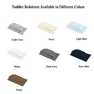 PLAIN PRINTED LINEN 3-Piece Toddler Sheet Set, 100% Cotton Fitted Sheet, Flat Sheet and Envelope Pillowcase, Toddler Bed Set,Crib Sheets Set,Mini Crib Sheets (White Solid)