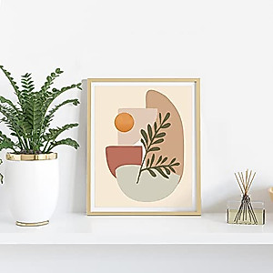 9 Pieces Abstract Wall Art Minimalist Wall Art Prints Minimalist Boho Wall Art Abstract Line Art Woman Botanical Plant Painting Abstract Wall Decor for Living Room Bedroom Kitchen Office, Unframed