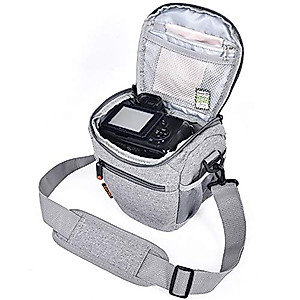 FOSOTO Compact DSLR Camera Bag Shoulder Crossbody Case Compatible for Canon EOS Rebel T6 T7 T8i T100 SL3 XTi 4000D 2000D Nikon D5600 D3400 D3500 Pentax K-70 Olympus E-M10 with Waterproof Rain Cover