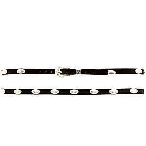 M & F Western Men's Concho Embellished Leather Hat Band (Black)